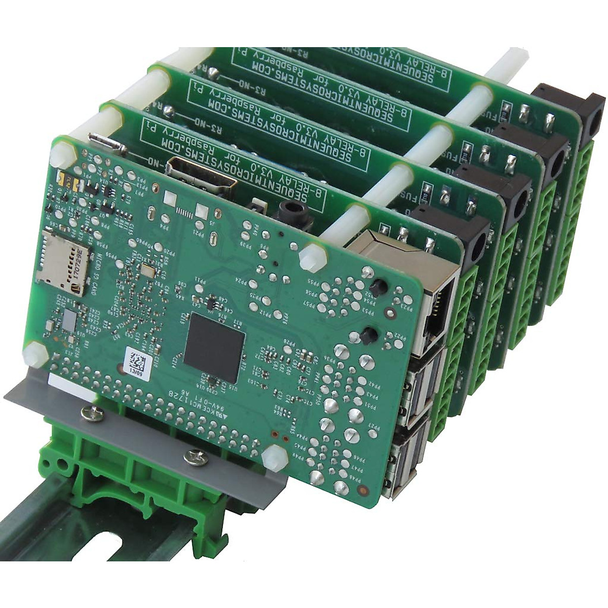 DIN-Rail Kit Type 2 Perpendicular Mount for Raspberry Pi
