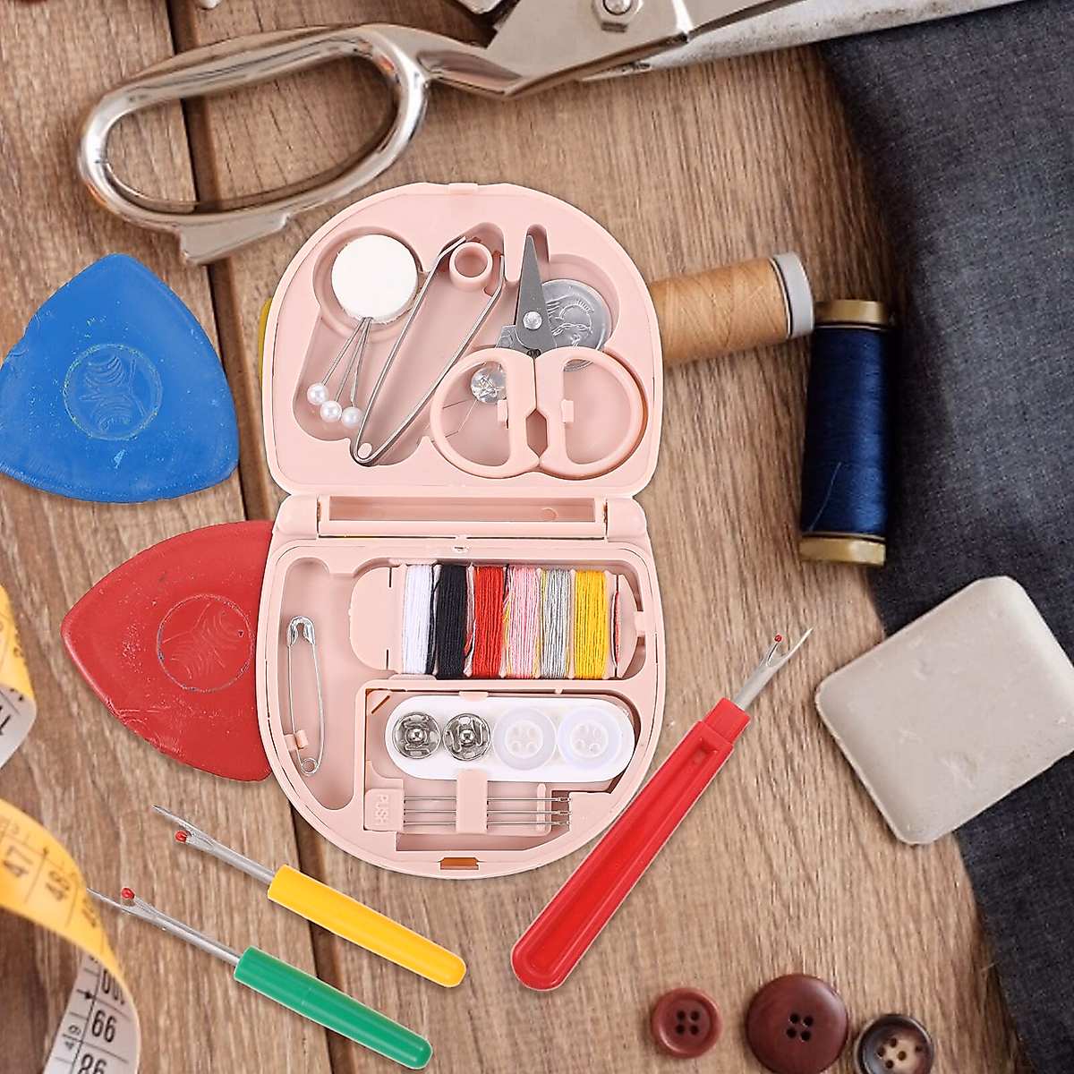 VILLCASE Mini Sewing Project Kit 1 Set Family Mini Sewing Thread Accessories Traveler DIY Organizer DIY Sewing Supplies Organizer