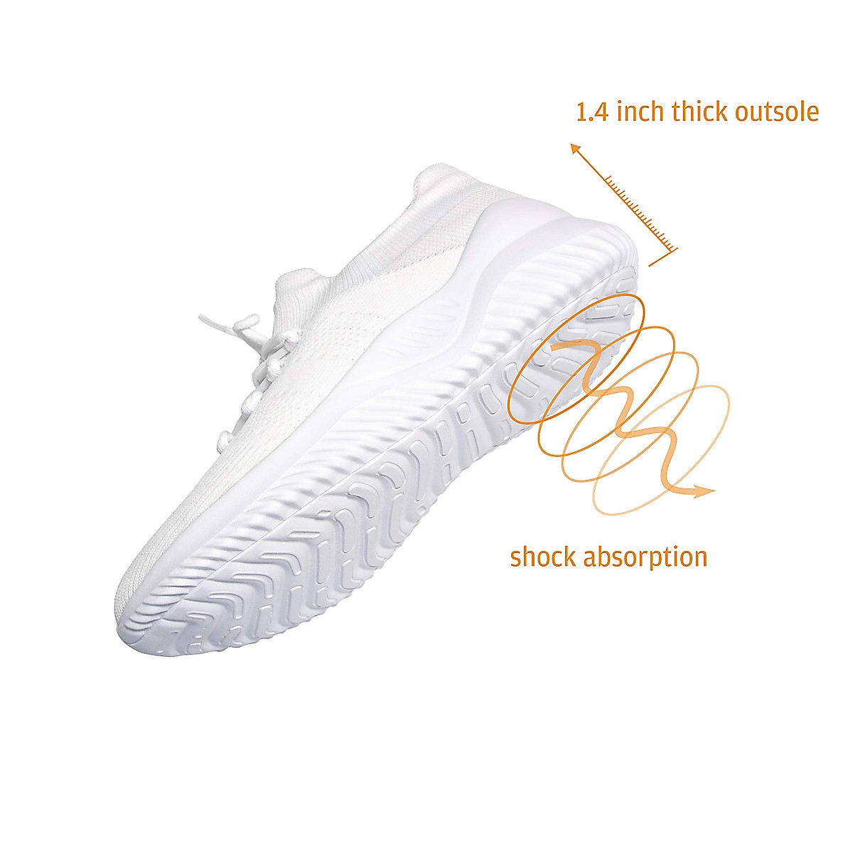 IFSONG Sneakers for Women Non Slip Athletic Tennis Sneakers Walking Shoes Sock Knitted Upper Sneakers Casual Running Ultra Lightweight Breathable Women's Fashion Sneakers 2021 White