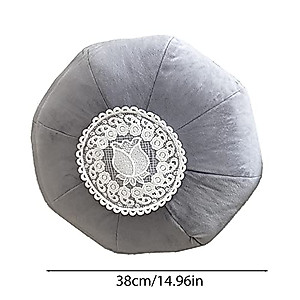 TUNKENCE Chair Mat Seat Cushions for Patio Chairs Lace Decorative Pillow with Core for Home Bedroom Backrest Living Room Sofa Cushion Office Cushion for Dining Room, Office or Desk Chairs, 15x15Inch