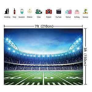 RUINI Football Field Photography Backdrop Football Field AuditoriumLight Themed Party Backdrop 7x5FT