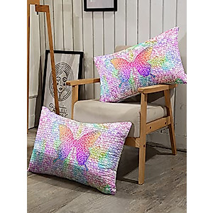 CVHOUSE Rainbow Butterfly Duvet Cover Twin Size,Rainbow Butterfly Bedding Set for Girls Kids Teens,Rainbow Butterfly Comforter Cover,1 Duvet Cover 2 Pillowcases 3 Piece