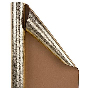 WRAPAHOLIC Wrapping Paper Roll - Mini Roll - 17 Inch x 16.5 Feet - Sparkle Gold for Birthday, Holiday, Wedding, Baby Shower