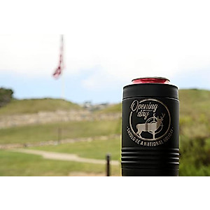 Thomas And Son - Cold Beverage Can Cooler - Engraved Open Season Hunting Can Holder - Double Wall Insulated Can Cozy Sleeve - Hunting Gifts For Men/Birthday Gifts For Men