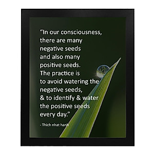 Identify And Water The Positive Seeds Every Da -Thich Nhat Hanh Positive Affirmation Wall Art, Spiritual Wall Decor Print For Home Decor, Office Decor, Apartment Decor, or Zen Room, Unframed - 8x10