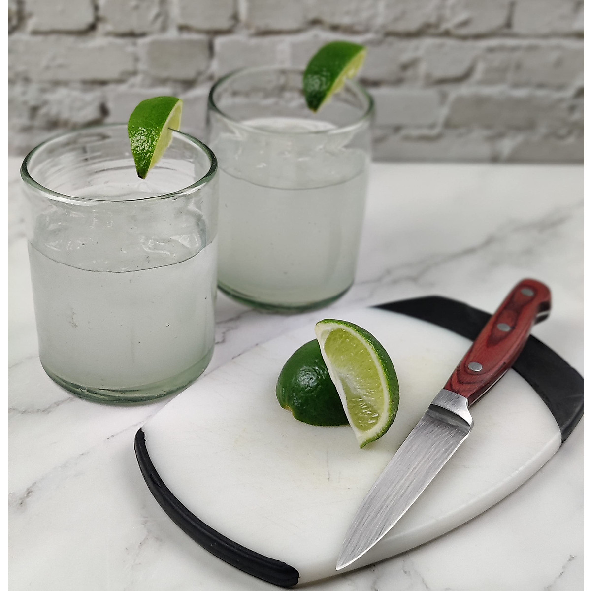 Dos Sueños Hand Blown Mexican Drinking Glasses – Set of 6 Natural Clear Tumbler Glasses (10 oz each)