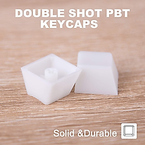 Petforu POM Jelly Keycaps Doubleshot Translucent OEM Profile for 6187104108 Keys PC Gaming Mechanical Keyboards (White)