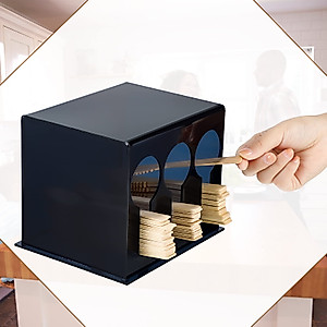 Acrylic Utensil Dispenser Cutlery Organizer 3 Compartment Utensil Holder for Party Knife Spoon and Fork Holder Plastic Silverware Holder for Kitchen Countertop Restaurant Storage (Black Transparent)