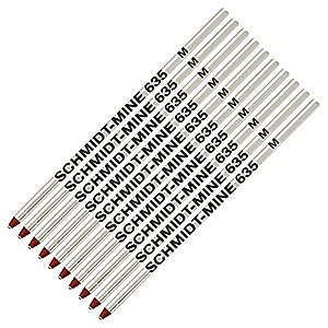 10 Pack - Schmidt 635 Mini D1 Refills - Red
