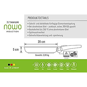 Woll Induction Fry Pan with Detachable Handle 11 Inch