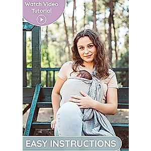 Baby Sling and Ring Sling 100% Cotton Muslin Infant Carrier, Ring Sling Baby Carrier Front and Chest Newborn Carrier Baby Carrier Wrap, Toddler Carrier – Grey