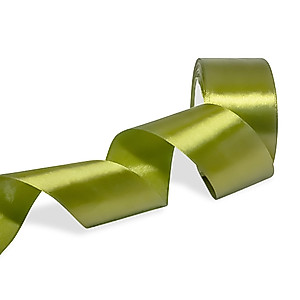2 inch Light Olive Ribbon Satin Double Face Ribbons for Gift Wrapping Party Decoration Floral Arrangement Silk Ribbon for Wedding Decor Ribbon Light Olive Solid Ribbon Roll 2 in x 25 Yards