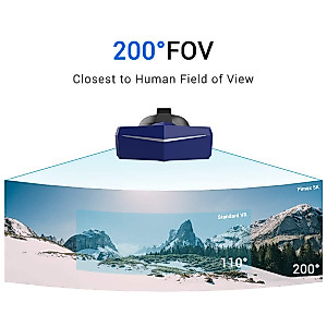 Pimax 5K Plus VR Headset with Wide 200 Degrees FOV, Dual 2560x1440p CLPL Panels, UHD for watching180/360 Panoramic Videos, PC VR, Steam VR Gamers, US Plug Adapter