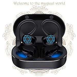 Wireless Earbuds, Bluetooth Sport Earphone with Earhook, Ear Buds Built-in Microphone, Perfect Sound Long Distance Connection Stereo Sound Noise Cancelling Headsets for Workout, Running, Gym