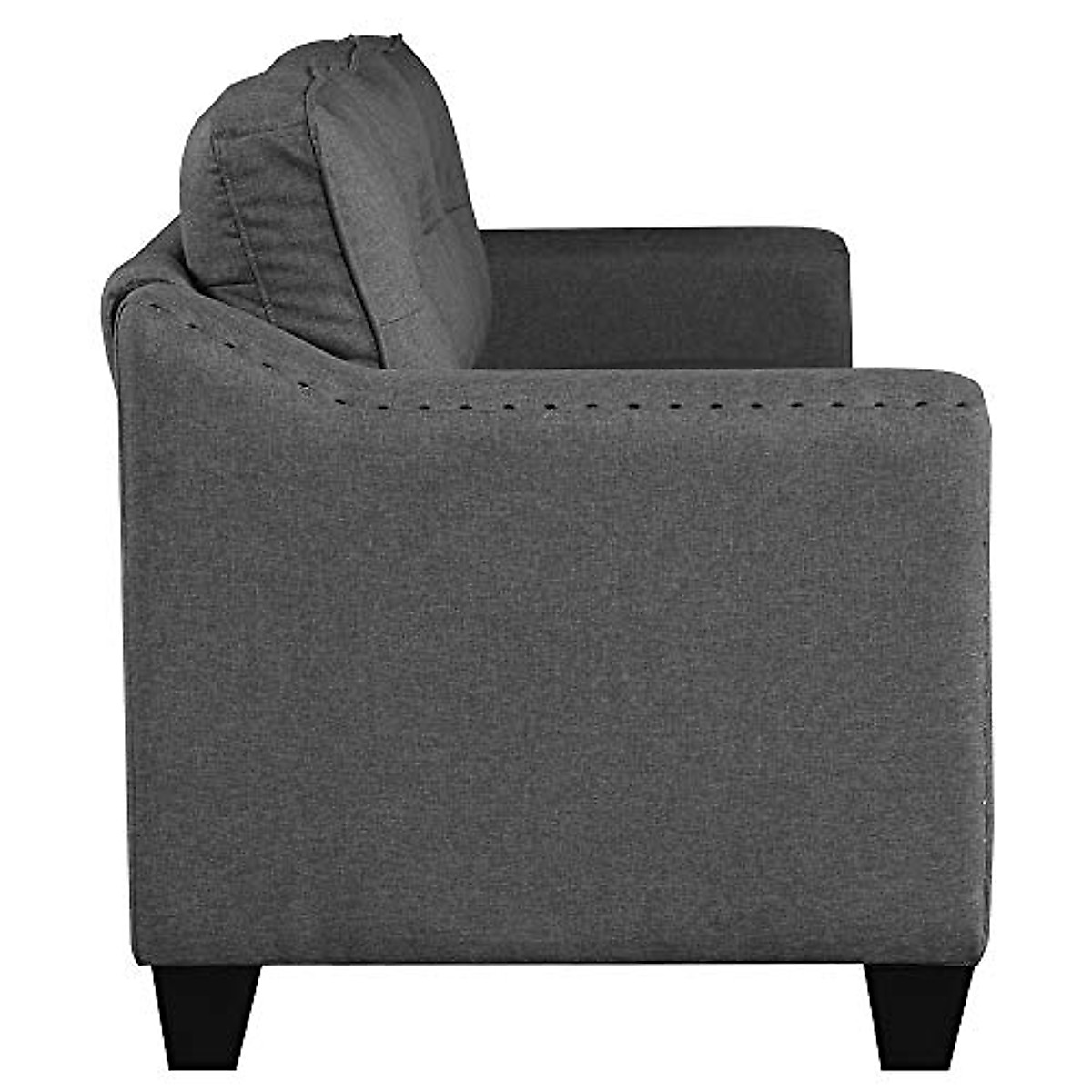 FANYE 3 Pieces Living Room Furniture Sets Include, Loveseat and Armchair, Linen Fabric Upholstered Sectional Classical Rivets Decor and Tufted Back Cushions, Retro Gray Sofa & Couch