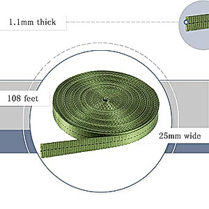 Biubee 108 Feet Long 1 Inch Wide Green Tree Tie Strap- Green Staking and Guying Material Garden Tie Plant Tie for Outdoor Use, 1763 Lbs Strength
