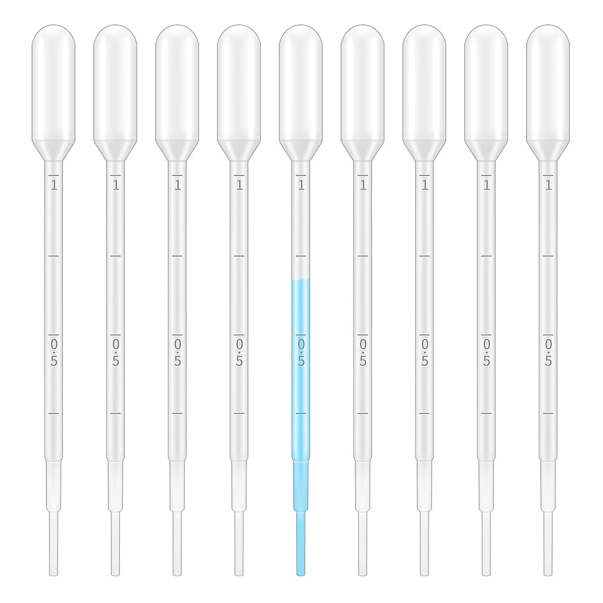 KINGLAKE Plastic Transfer Pipettes 1ml,Essential Oils Pipettes,Gradulated,Pack of 100