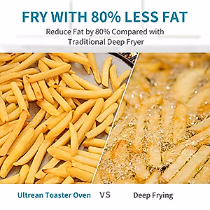 Ultrean Air Fryer Toaster Oven Combo, 32 Quart Convection Oven Countertop with Rotisserie, Toaster, Dehydrator, Bake, 7 Accessories & 50 Recipes, Silv