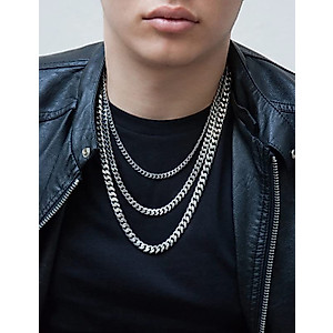 Waitsoul 925 Sterling Silver Cuban Chain Lobster Clasp 8mm Silver Cuban Link Curb Chain Necklace for Men Women Diamond Cut 20 Inches