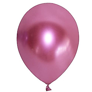 Ezing Party Balloons 12inch 50pcs Latex Metallic Chrome Balloons Party Decorations (red)