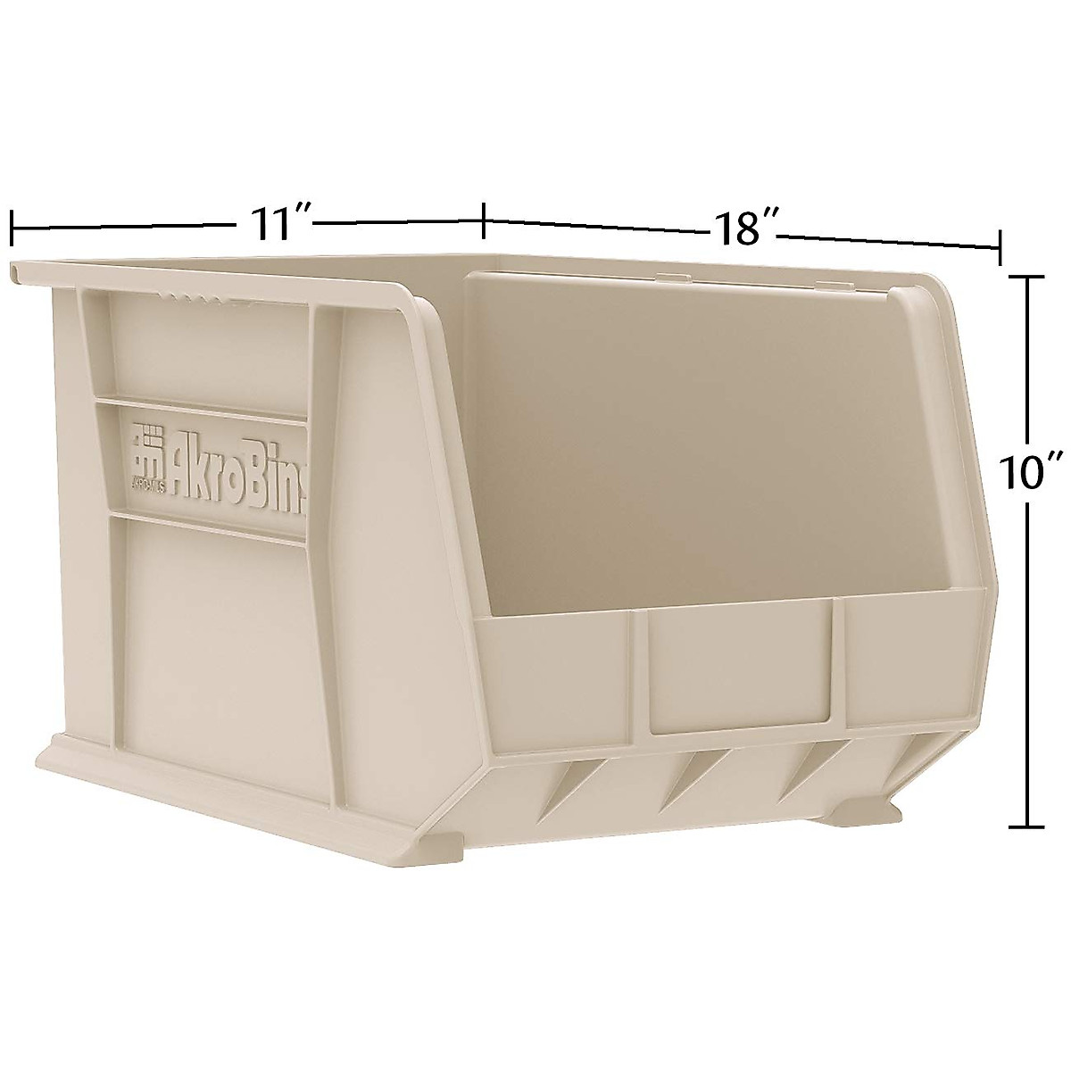 Akro-Mils 30260 AkroBins Plastic Storage Bin Hanging Stacking Containers, (18-Inch x 11-Inch x 10-Inch), Yellow, (6-Pack)