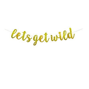 Let's Get Wild Banner Gold Glitter Banner Farewell Fiesta Graduation Retirement Party Supplies Already Strung Banner Paper Gold Risehy