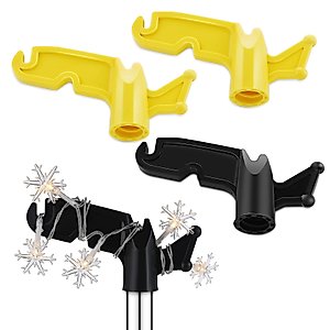 Amyhill 4 Pcs Multi Purpose Plastic Utility Hook Screw on Extension Pole Attachments Handy Twist Pole Hook with Standard Threading for Hanging Bird Feeders Broom Handles Christmas Tree Lights