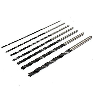 7 Pieces - 12" Extra Long Brad Point Drill Bits 1/8 3/16 1/4 5/16 3/8 1/2 7/16 ½ - 3/8 Shank Fit Dewalt Makita Ryobi Milwaukee Power Drill etc