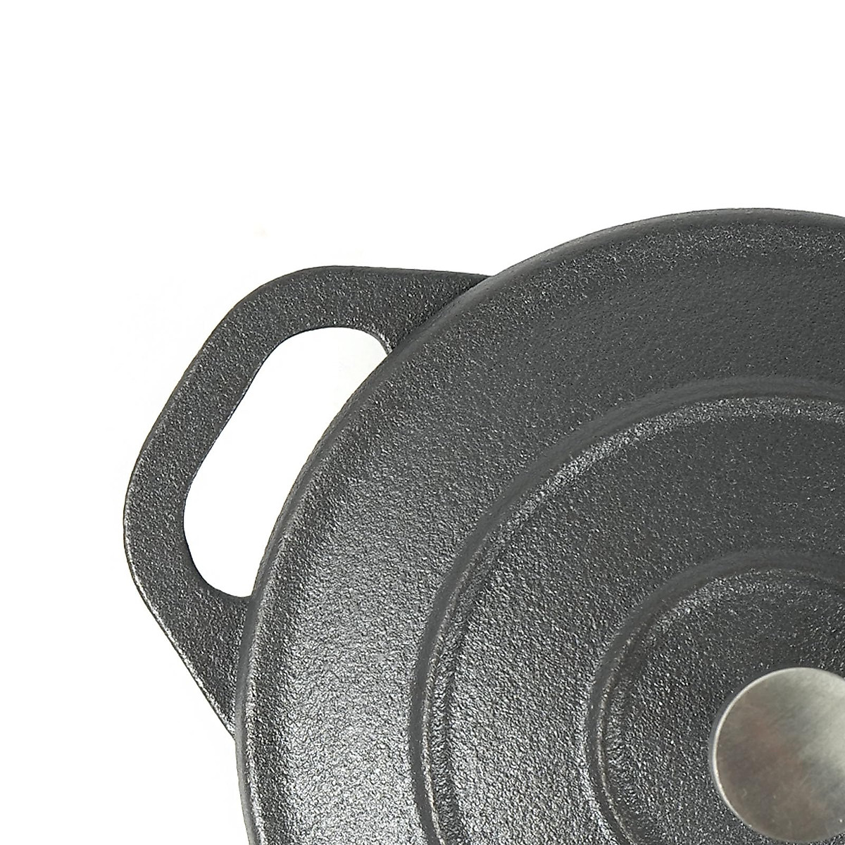 Pre-seasoned Cast Iron Mini Round Cocotte Set, 0.5QT Mini Dutch Ovens with Lids and Bamboo Trays, Dia.4.8 inch, Set of 2, Black