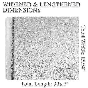 15.94x393.7 inches Kitchen Backsplash Wallpaper, Aluminum Foil Self Adhesive Oil-Proof Wall Sticker Peel and Stick Heat Resistant Contact Paper for Shelf Liner, Drawer Liner, Cabinet Liner