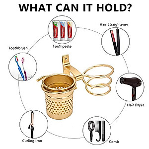 Hair Dryer Holder, Bathroom Hair Dryer Organizer Wall Mount Stand Hair Blow Dryer Hanging Rack Wall Mounted Organizer Multipurpose Rack(02)