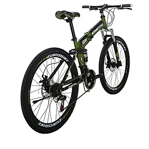 EUROBIKE Folding Mountain Bike 26 inch for Youth Boys and Girls Young Adult Men and Women Offroad Bicycle G6 (Green)