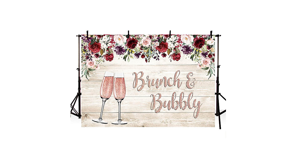 ABLIN 7x5ft Brunch and Bubbly Backdrop for Bridal Shower
