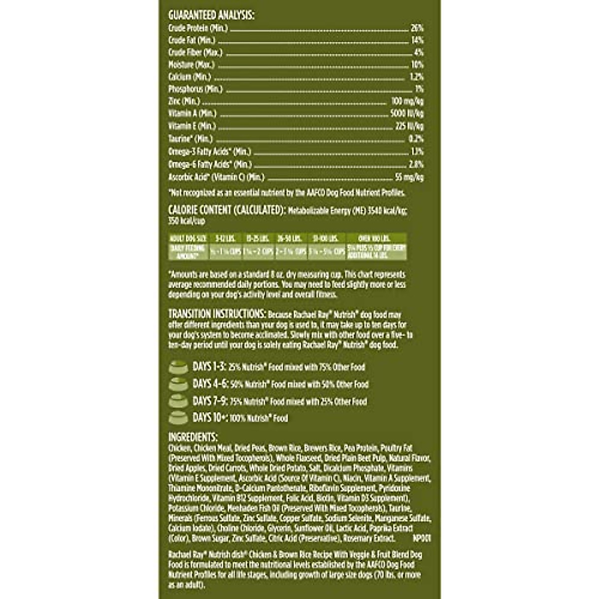 Rachael Ray Nutrish Dish Premium Dry Dog Food, Chicken & Brown Rice Recipe with Veggies & Fruit, 11.5 Pounds