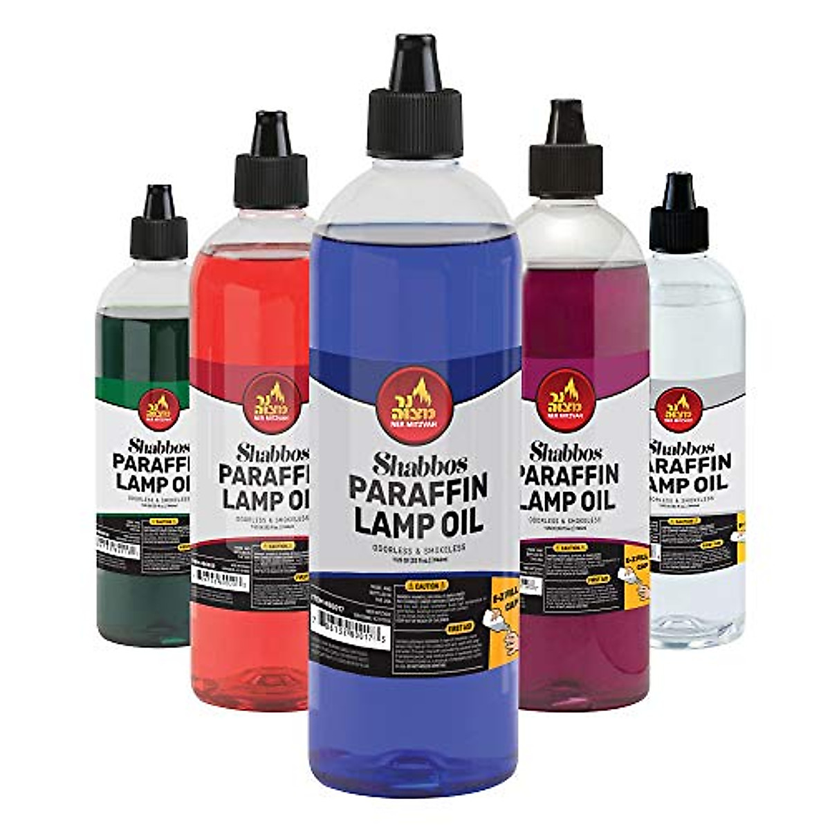 Ner Mitzvah Paraffin Lamp Oil - Blue Smokeless, Odorless, Clean Burning Fuel for Indoor and Outdoor Use with E-Z Fill Cap and Pouring Spout - 32oz