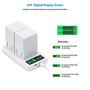 2-Pack XL Extended Batteries Compatible with Arlo Pro 4 XL Arlo Go 2 VMA5410 and for Arlo Ultra, Ultra 2, Pro 3 and Pro 4 that Using XL Extended Battery and Housing, Upgraded 13000mAh with Charger