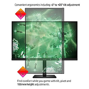 HP OMEN 27q QHD 165Hz Gaming Monitor, QHD Display (2560 x 1440), IPS Panel, 99% sRGB, 95% DCI-P3, 16:9, AMD FreeSync Premium Technology, 27q (2023),Black