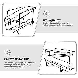 Hemoton Beverage Can Dispenser Rack Automatic Rolling Soda Can Storage Organizer Metal Wire Basket Refrigerator Beer Can Rack for Pantry Shelves Drawer Freezer Black