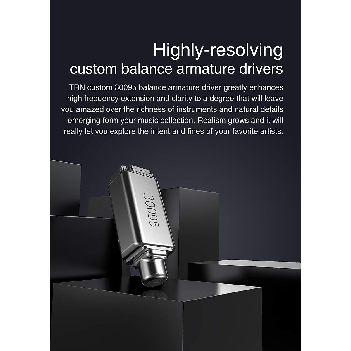 Senlee TRN ST1 in Ears Monitor 1BA 1DD Hybrid Dual Driver, in Ear Headphone Earbuds with 1 Dynamic and 1 Balanced Armature Driver TRN Headsets(No Mic, Blue)