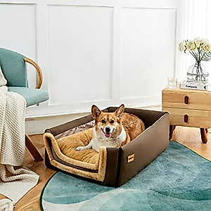 Jiupety Medium Dog House, 2 in 1 Dog House, L Size for Medium Dog, Portable Dog House for Medium Dogs, Brown