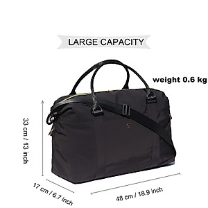 ESVAN Travel Tote Duffel Gym Bag,Weekender Overnight Carry-on Tote Crossbody Bag with Wet Pocket and Trolley Sleeve Upgraded