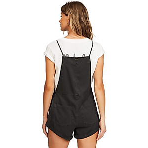 Billabong womens Wild Pursuit Short Overall Rompers, Off Black, Medium US