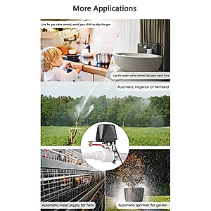 Smart WiFi Water Gas Valve Wifi Control Water/Gas Shut Off APP Remote Voice Control Timing Controler Automatic Valve Timer Wifi Sprinkler Controller, Compatible with Alexa Google Assistant (US)
