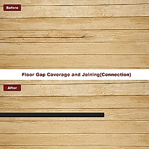 Floor Transition Strip Floor Cover Strips 1.96" Wide Self Adhesive Flooring Transitions Laminate Floor Strip Vinyl Floor Flat Divider Strip(9.84 FT, Black)