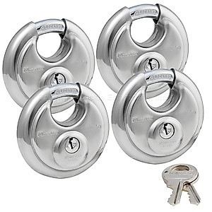 Master Lock - (4) Keyed Alike Stainless Steel Trailer and Multi Purpose Padlocks 40KA-4