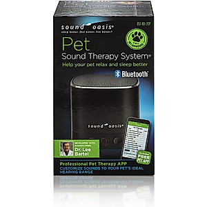 Sound Oasis Pet Bluetooth Sound Machine, 20 Dr Developed Calming Sounds to Soothe, Relax, Separation, Anxiety, Stress Relief, Sleep for Canine, Puppy, Dog, Cat for Storms, Fireworks, Barking, Travel