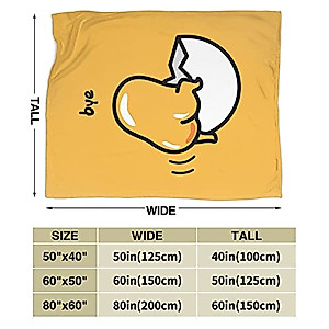 Gudetama The Lazy Egg Soft Throw Blankets for Couch Cozy Lightweight Decorative Blankets for Bed Living Room Travel