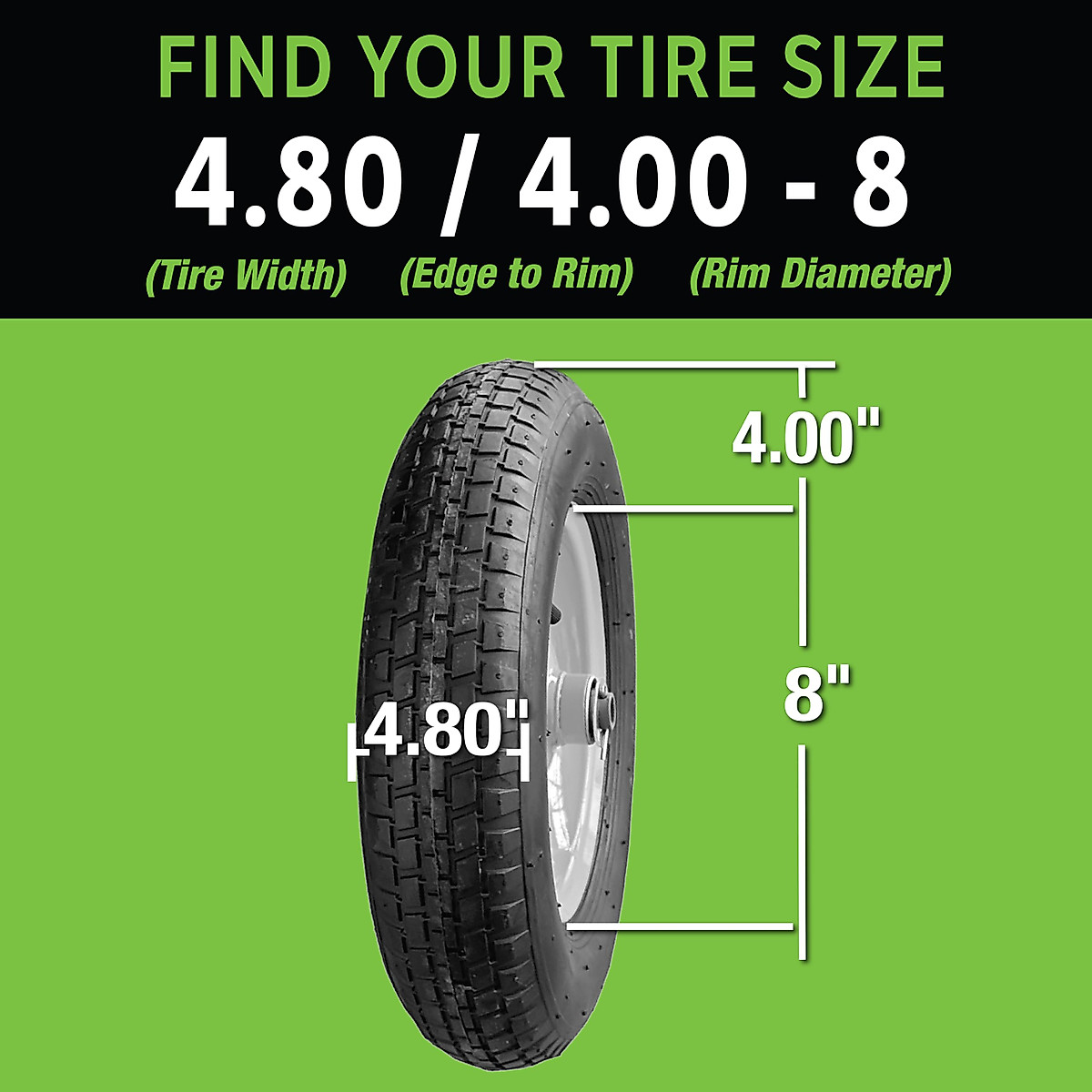 Slime 30012 Inner Tube for wheelbarrows, Lawn Mowers, Trailers, Tractors, Golf Carts, 4-Wheelers and More, Extra Strong, Includes Self-Sealing Sealant, Heavy Duty, Replacement, 4.80/4.0-8"