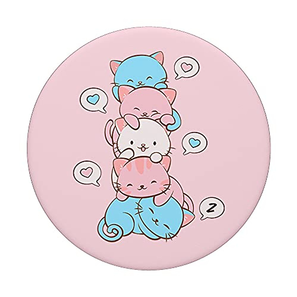 Trans Pride Flag Kawaii Cat Cute Transgender PopSockets Swappable PopGrip