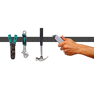 Strenco 2 Inch Hook and Loop Strips with Adhesive - 5 Yards - Heavy Duty Tape - Black Sticky Back Fastener